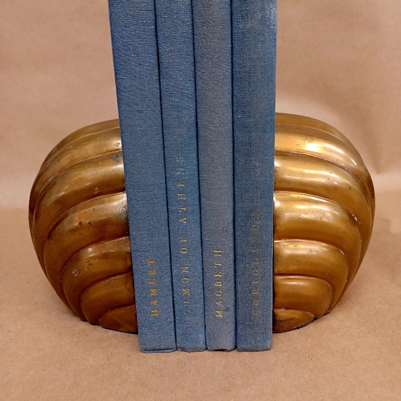 Modern Vintage | Accents | Vintage Pair Scalloped Solid Brass Bookends ...